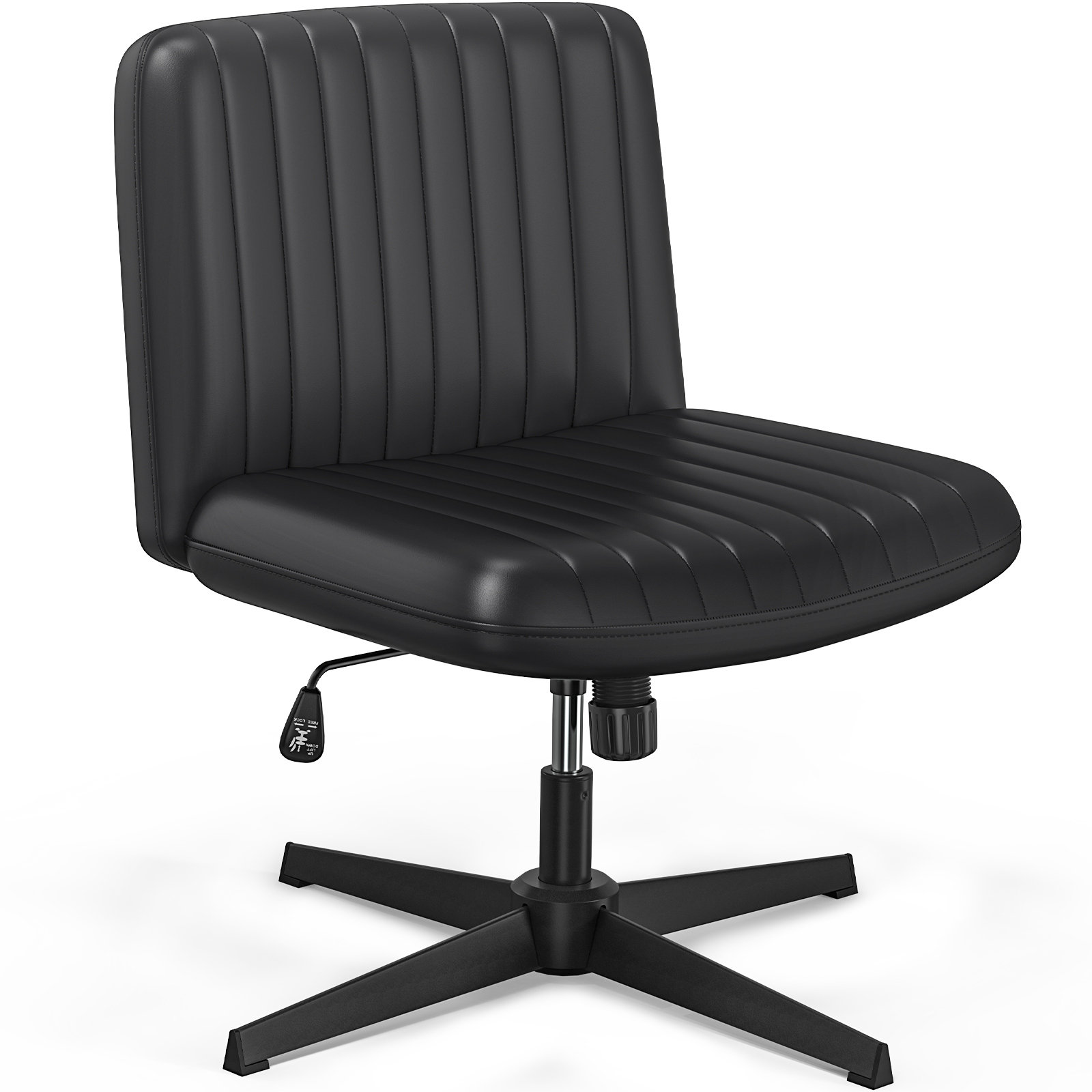 Black desk chair no wheels store